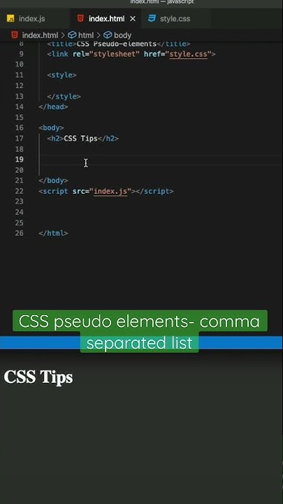 Css Pseudo Elements Comma Separated List Webdev Shorts Csstutorial Css Html Htmltutorial