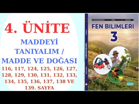 3. SINIF FEN BİLİMLERİ DERS KİTABI CEM YAYINLARI 4. ÜNİTE MADDEYİ TANIYALIM / MADDE VE DOĞASI