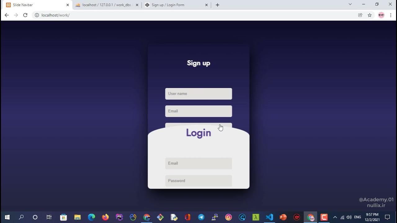 PHP Login/Register Form (Function Base) 1 / طراحی و پیاده سازی فرم ثبت ...