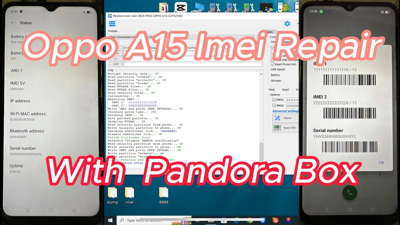 OPPO A15 NULL IMEI REPAIR WITH PANDORA BOX Done - YouTube
