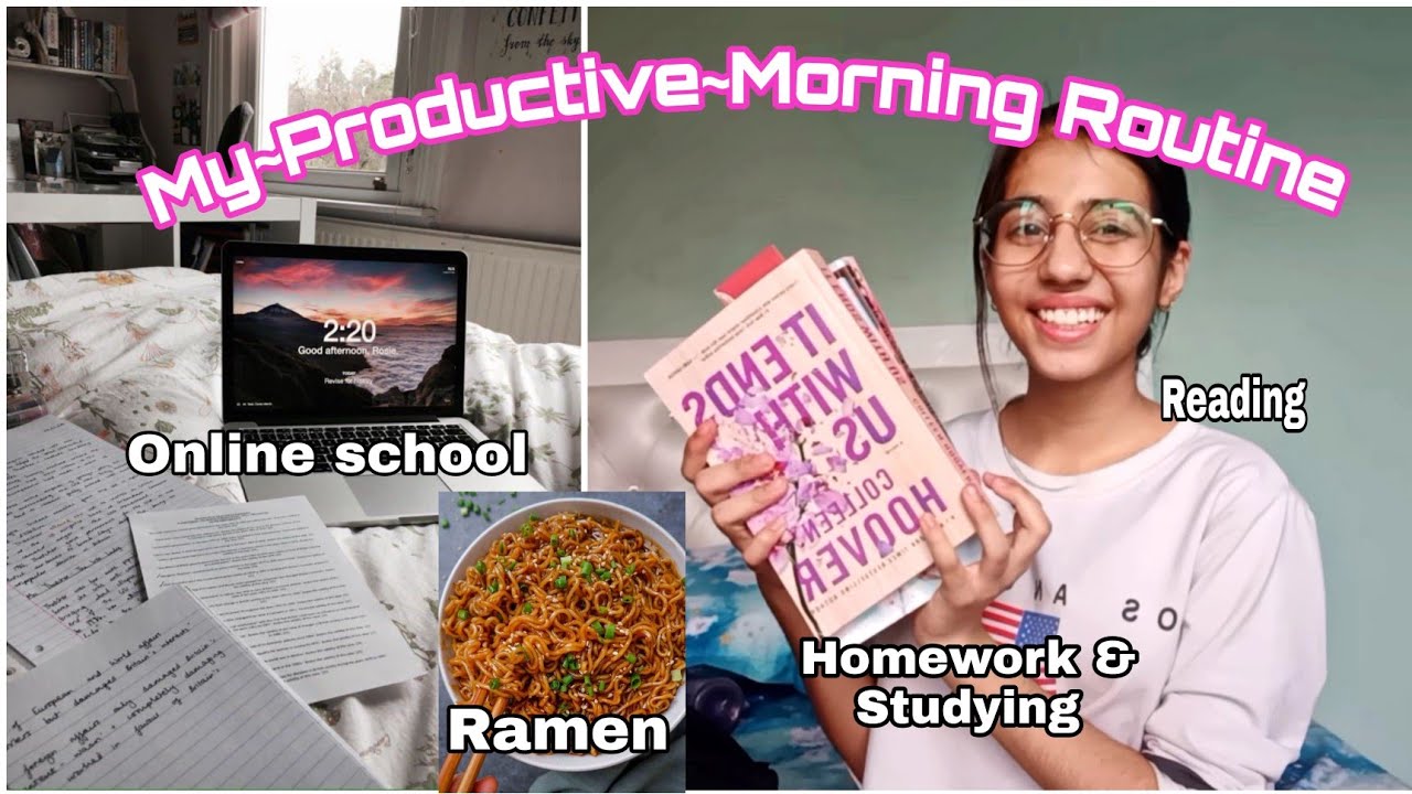 My Productive Online School Morning routine| *FRESHMAN*| ☁️ Harshika ...
