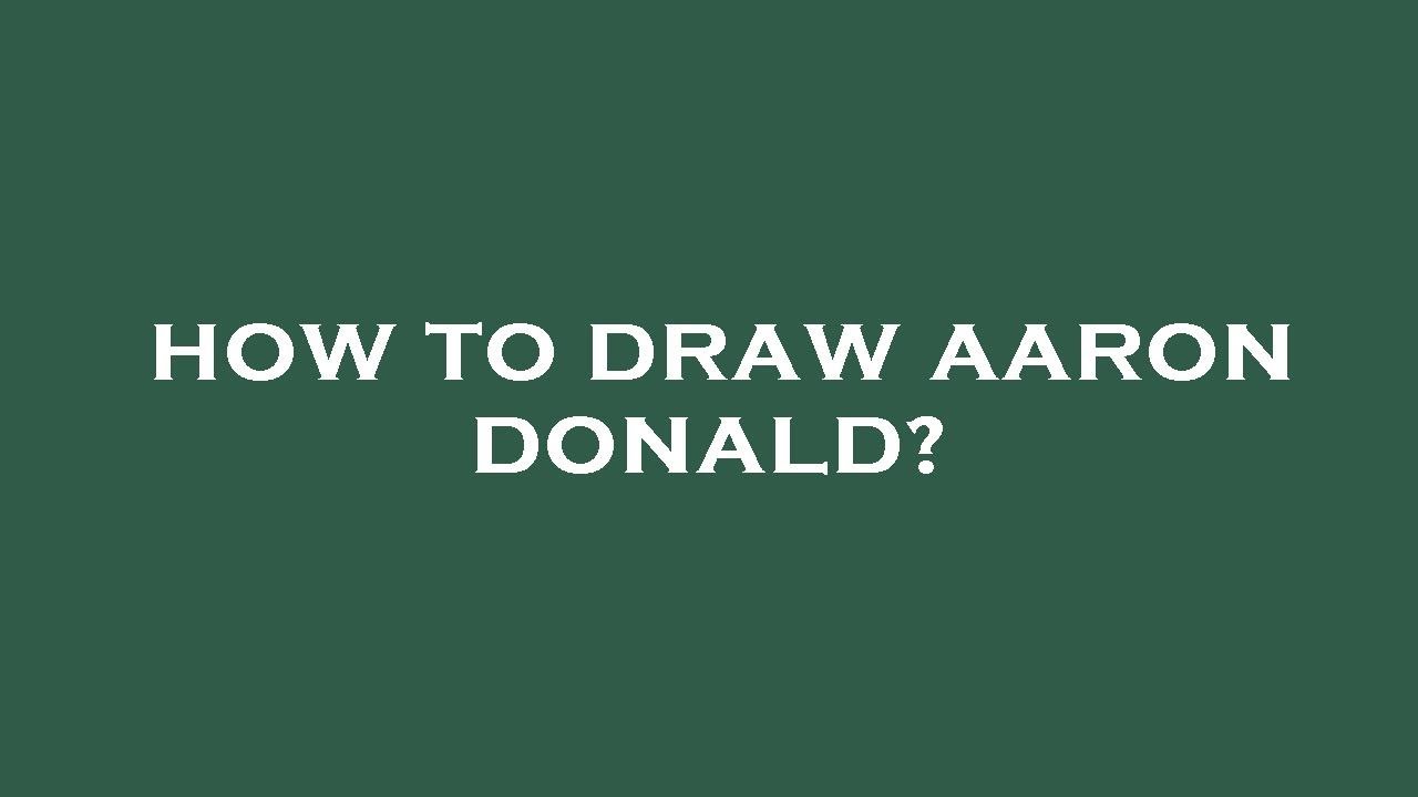 How to draw aaron donald? - YouTube