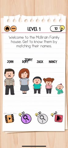 Brain Test 2 The McBrain Family Level 1 Get to know them by matching ...