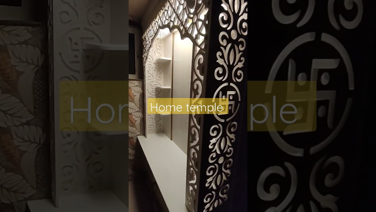 Home temple made with WPC jali, G5 marble, PGVT, Acrylic and Ceramic ...