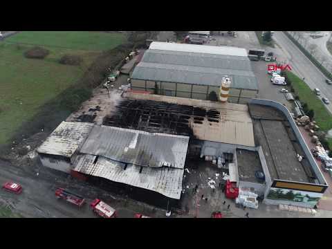 Samsun'da, plastik fabrikasında yangın