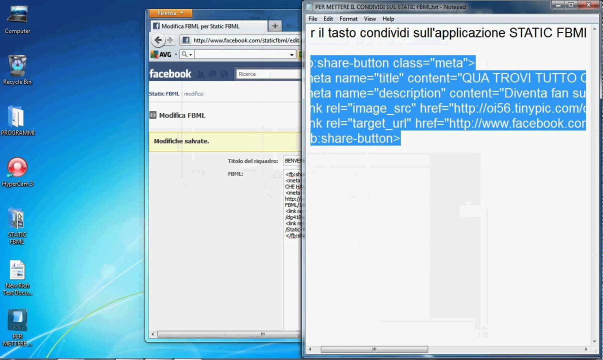 COME METTERE IL TASTO CONDIVIDI SULL'APPLICAZIONE STATIC FBML - YouTube