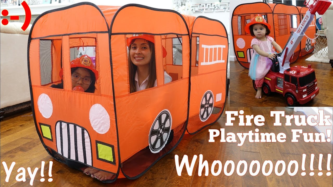A Play Tent Playtime Fun! A Fire Truck Play Tent. Firefighter Pretend ...