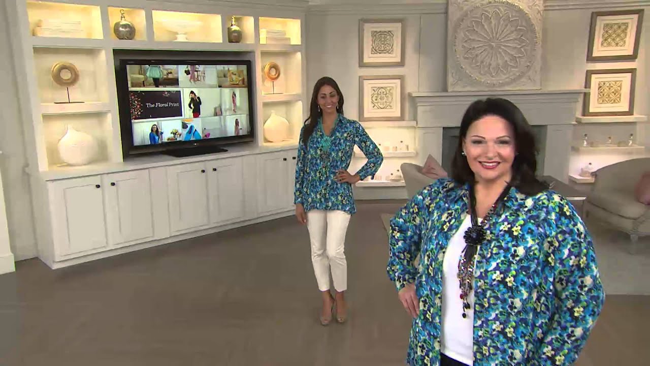 Joan Rivers Button Front Pansy Print Blouse with Mary Beth Roe - YouTube