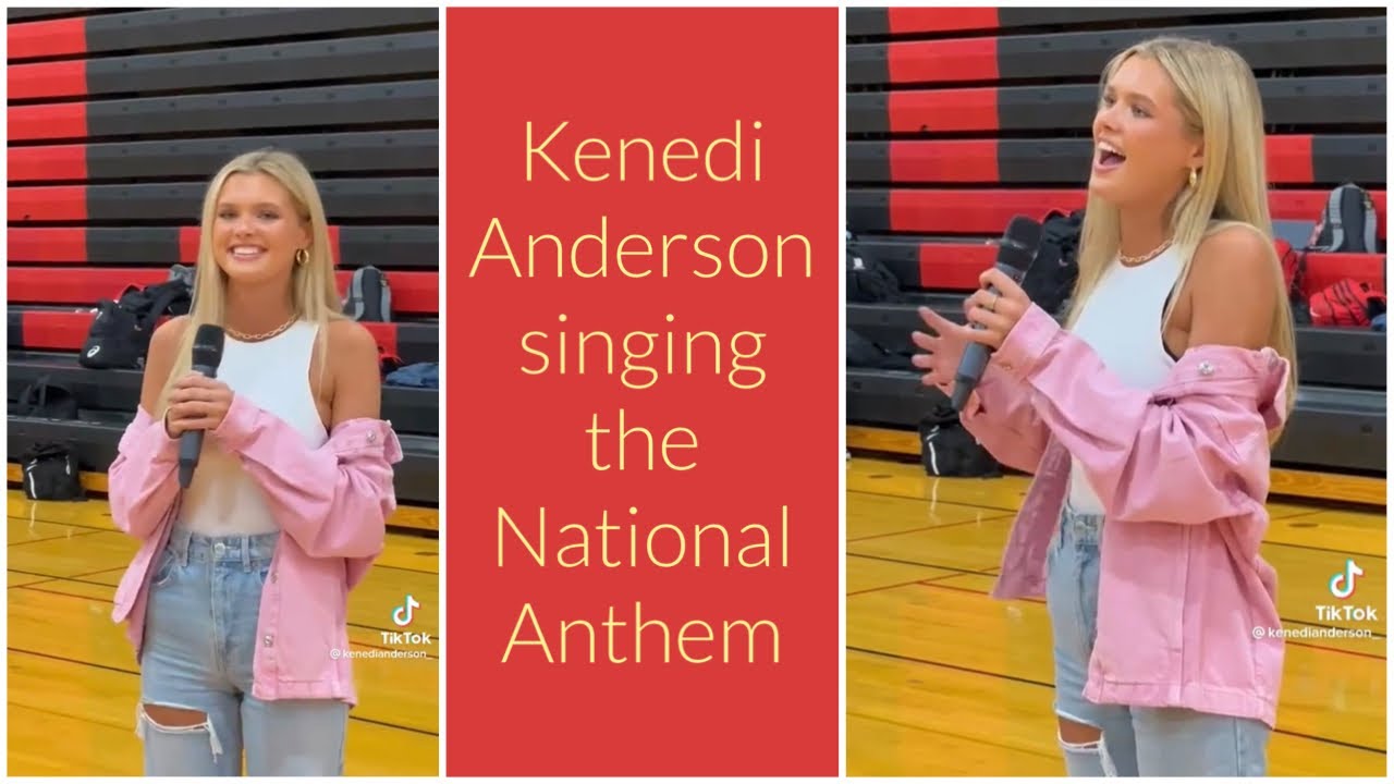Kenedi Anderson singing the National Anthem at a basketball game! - YouTube
