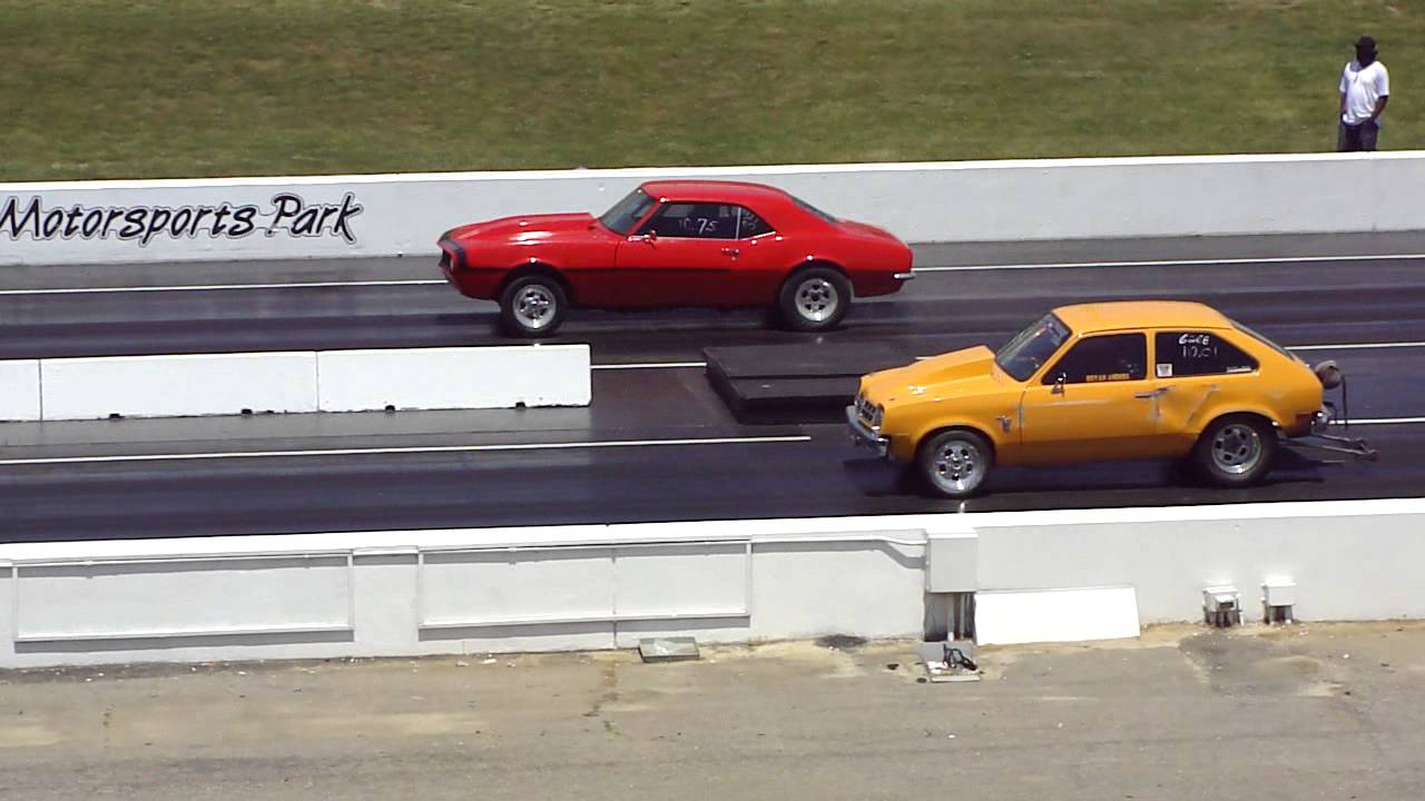 KILLER CHEVETTE 350 CHEVY DESTROYS 68 SS CAMARO*HIT WALL PREVIOUS RUN ...