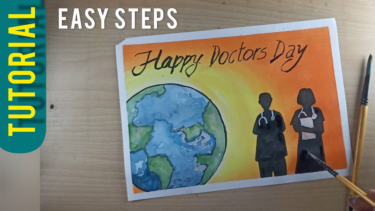 Doctor day drawing /world doctor day poster /national doctor day ...