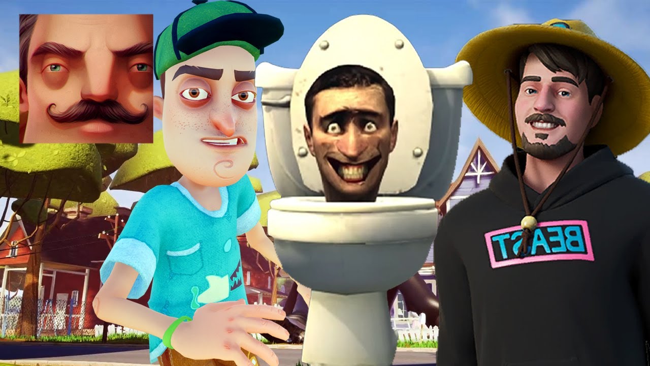 Hello Neighbor - My New Neighbor Player Minecraft Steve Skibidi Toilet ...