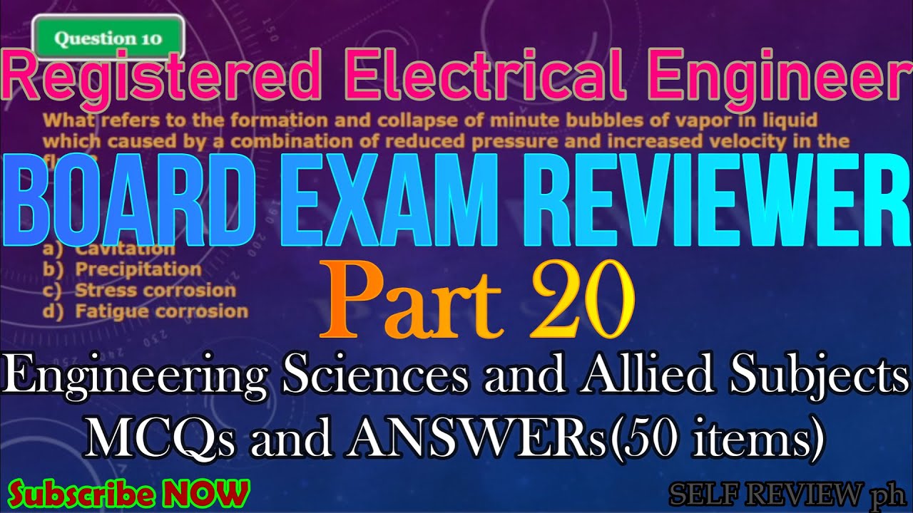 REE Board Exam Reviewer (ESAS Part 20) : 50 - Items || Objective type ...