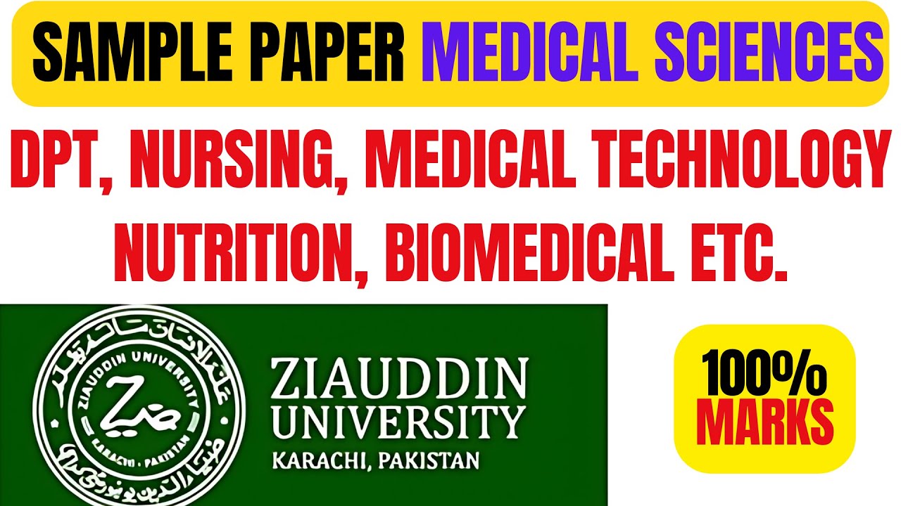 Ziauddin University Medical Sciences Entrance Test 2024 | Sample Paper ...