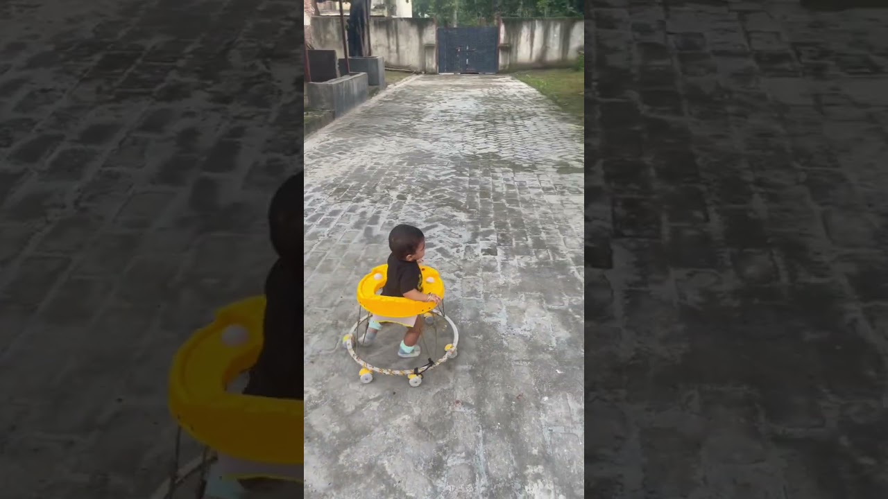 My cute baby 1st time walk in wakar - YouTube