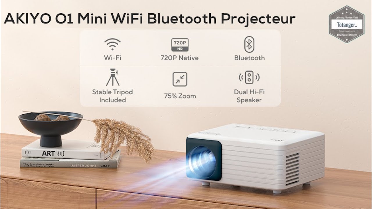 AKIYO O1 Mini Vidéoprojecteur LED - 720 Natif support 1080P - Wifi & BT ...