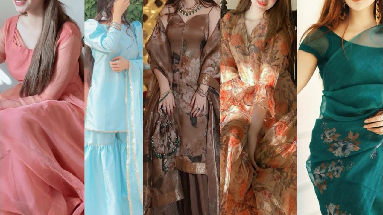 CHIFFON & ORGANZA Digital Printing Different Dress Designing Detailing ...