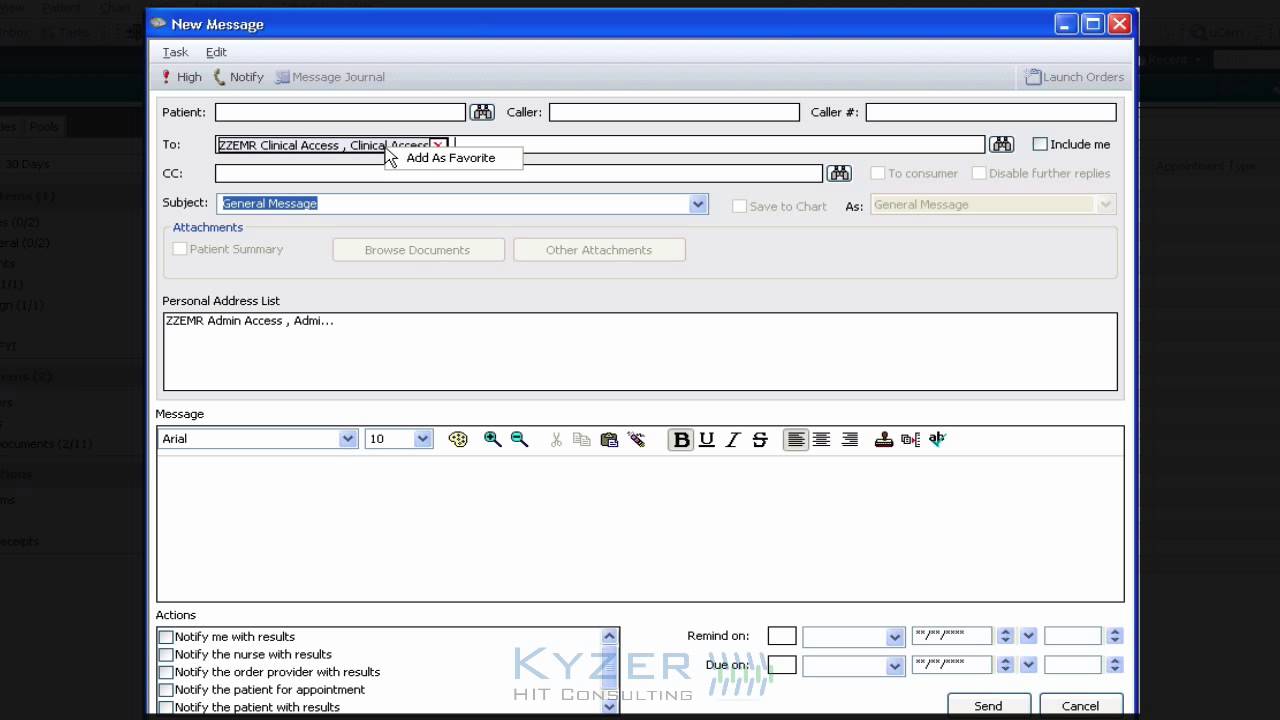 Cerner PowerChart Ambulatory ASP - Configure Personal Address List ...