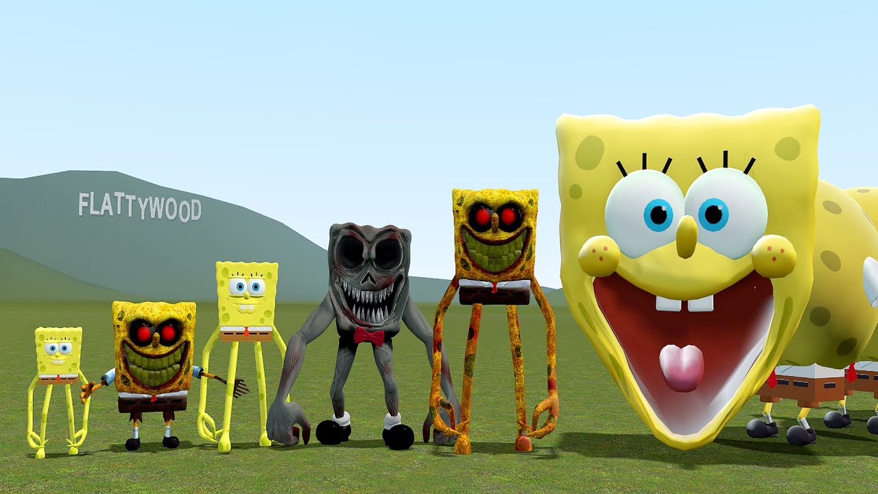 NEW TOXIC SPONGEBOB HUNGRY FROM ROBLOX VS SHIN SONIC CRITTERS VS ...
