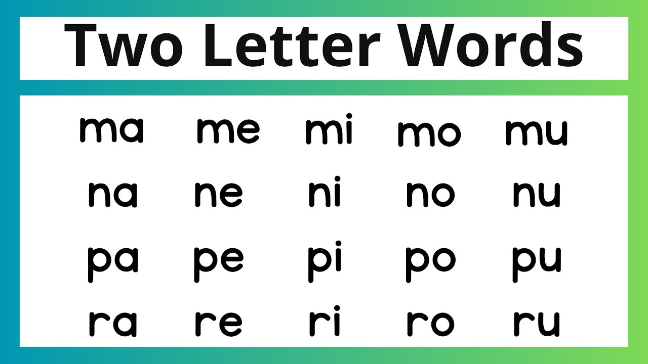 Blending TWO-LETTER WORDS - Part 3 | Two Letter Words Reading Fluency ...