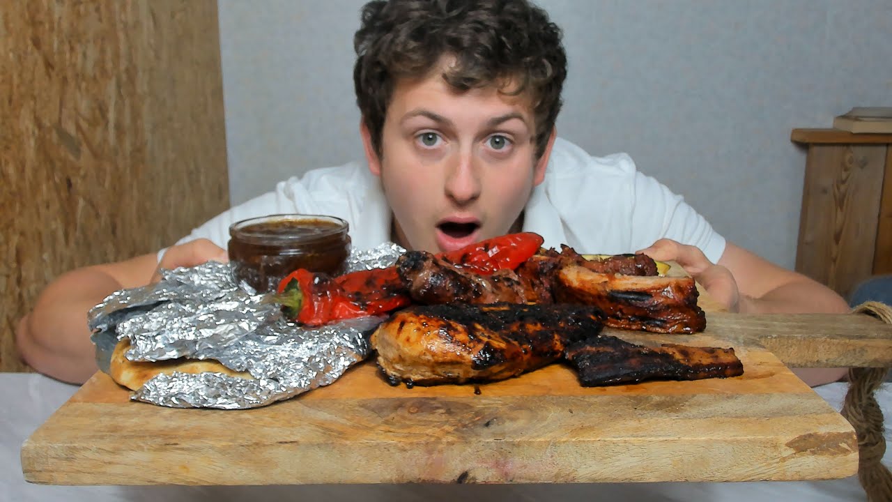 Barbeque Galore Mukbang ( pork ribs, Chicken, boereworst ) meat 🥩 - YouTube