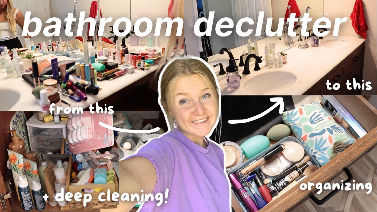 MAJOR BATHROOM DECLUTTER + DEEP CLEAN | cleanout & organize to leave ...
