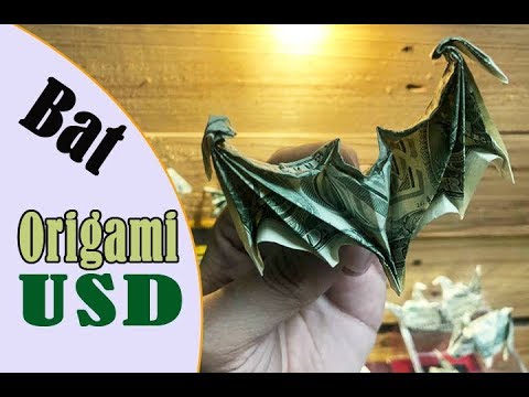 Origami Bat money dollar / xếp con Dơi bằng tiền đô - YouTube