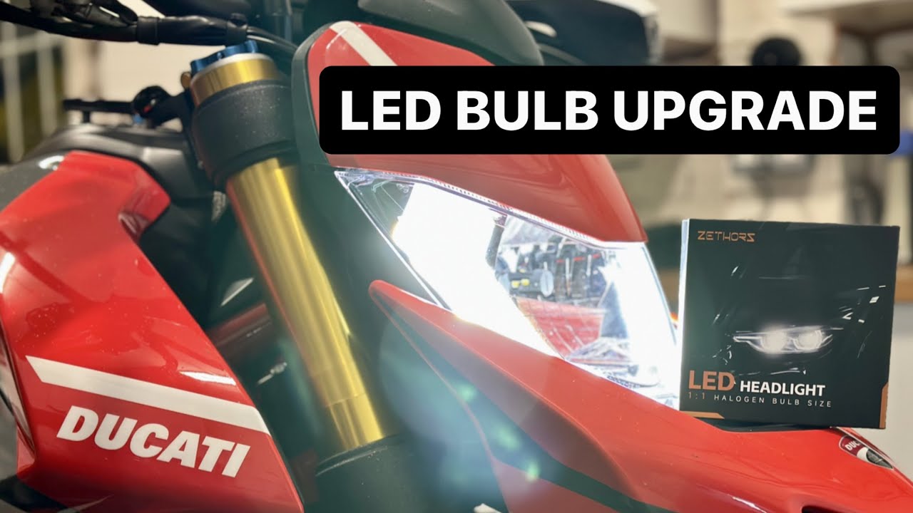 Zero to LED.. Best Headlight Upgrade for my 2022 Ducati HyperMotard 950 ...