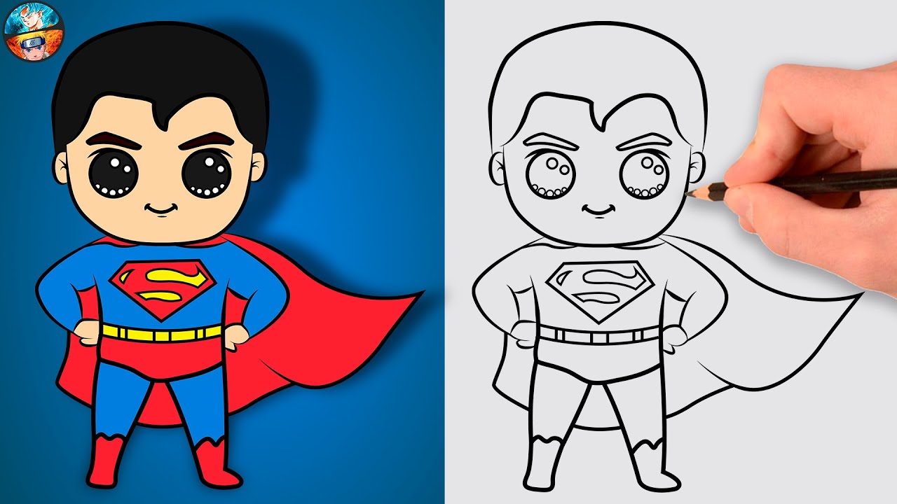COMO DIBUJAR A SUPERMAN KAWAII - HOW TO DRAW SUPERMAN - YouTube