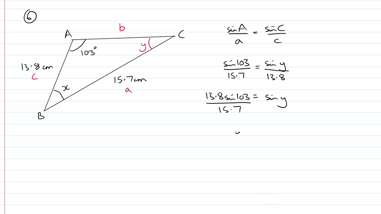 Sine Rule Examples 6 - YouTube