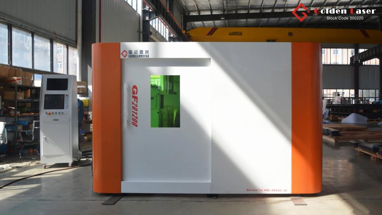 GF-20120 Ground Rail Fiber Laser Cutter - YouTube