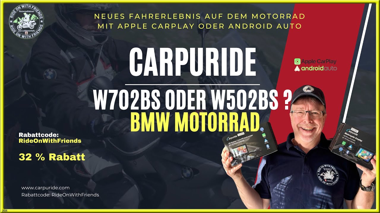 Carpuride W 502 BS - die neue 5 Zoll Variante für Dein BMW Motorrad - YouTube