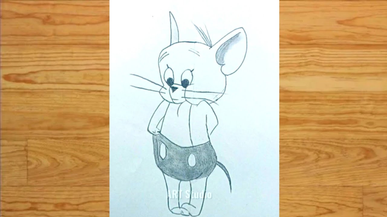 How to draw beautiful jerry | Easy tom and jerry drawing for beginners ...