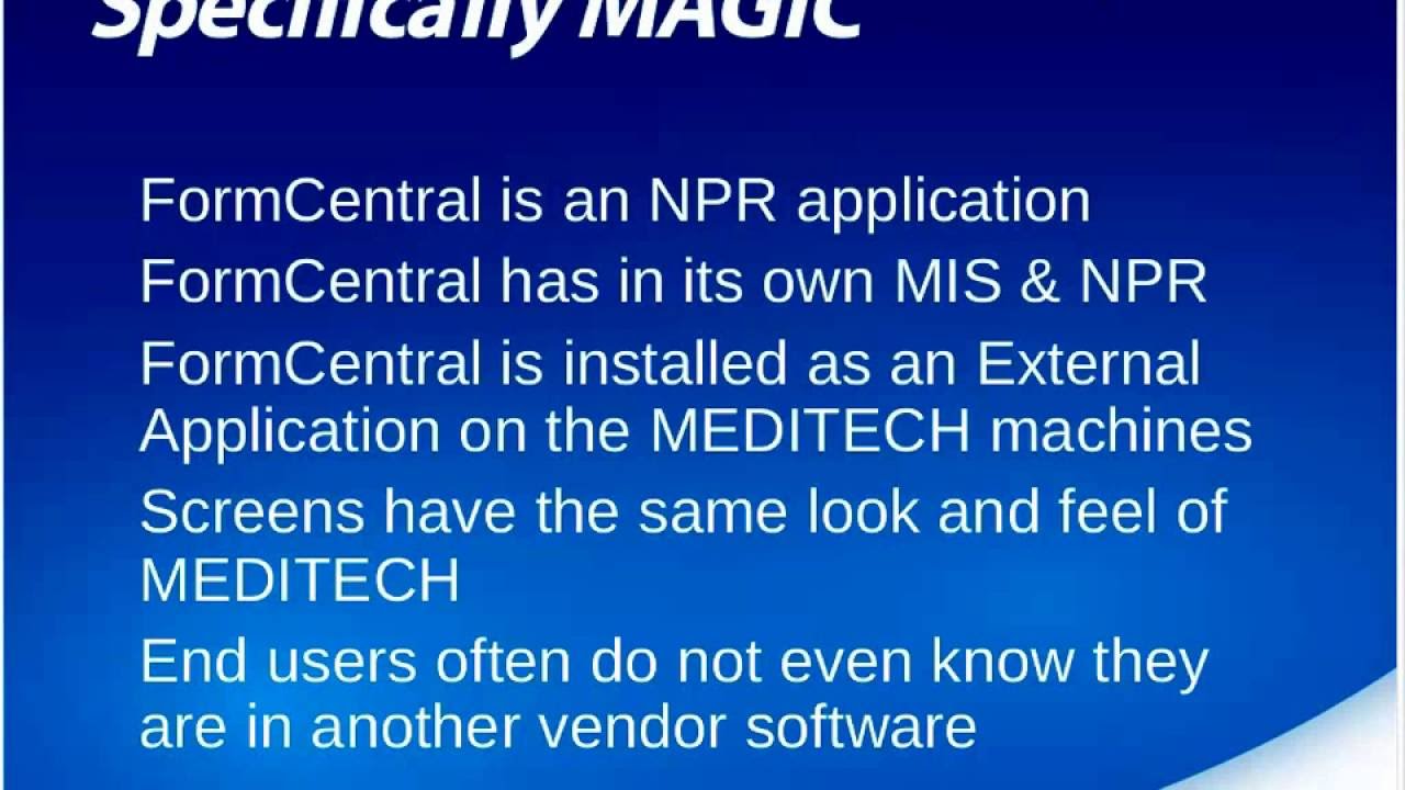 FormCentral - Output Management for MEDITECH MAGIC - YouTube