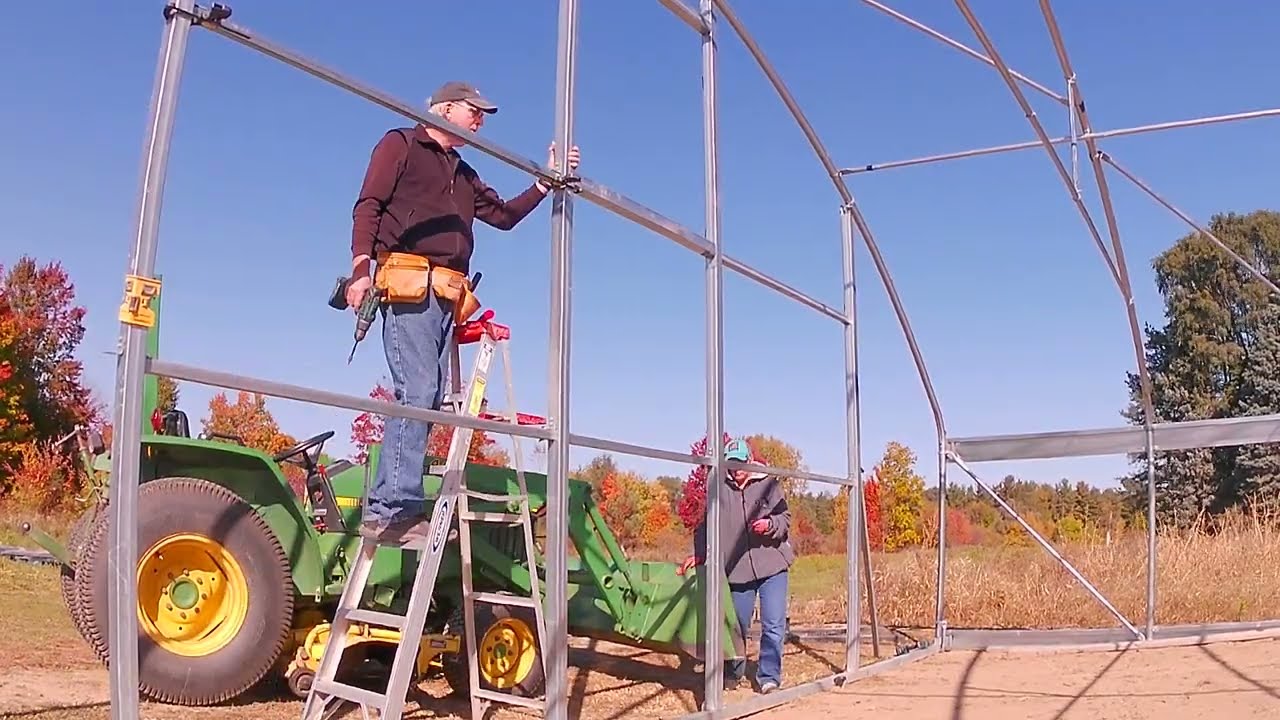 Ridge brace and End wall installation - YouTube