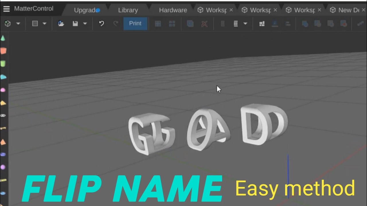(Easy Method) FLIP NAME Design IN Matterhackers - 3D PRINTING TAMIL ...