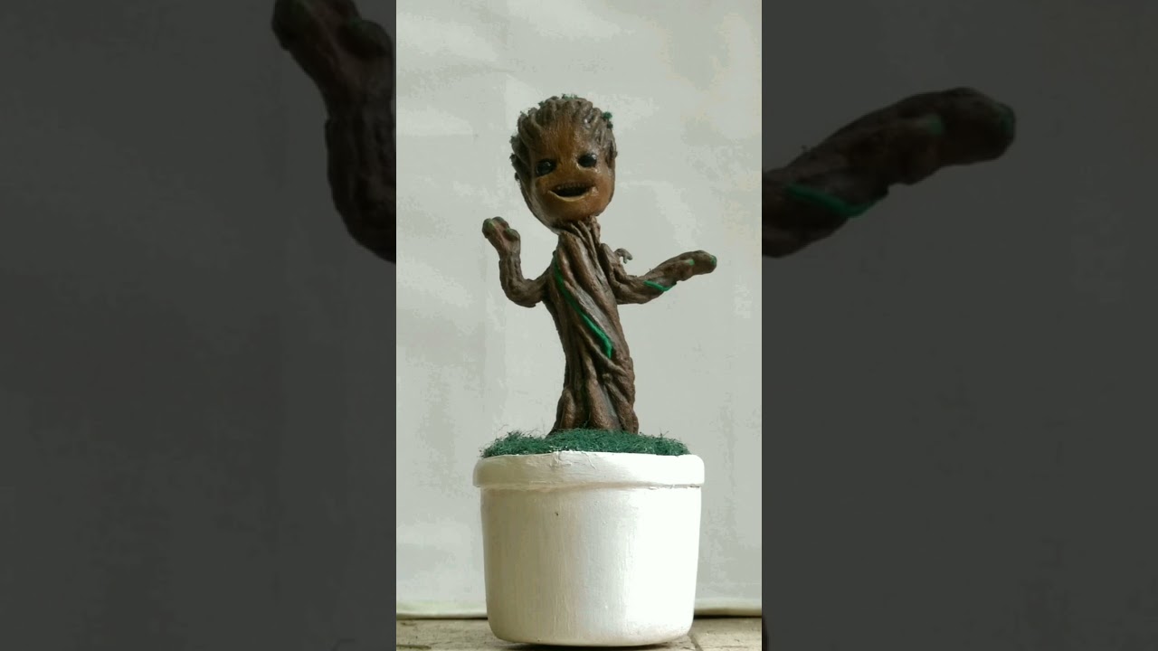 Groot clay modelling - YouTube