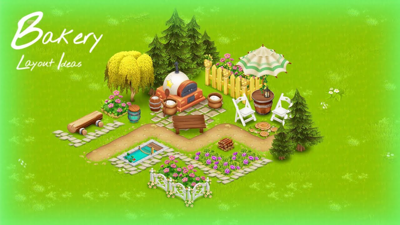 Bakery farm layout ideas in Hay Day #hayday - YouTube