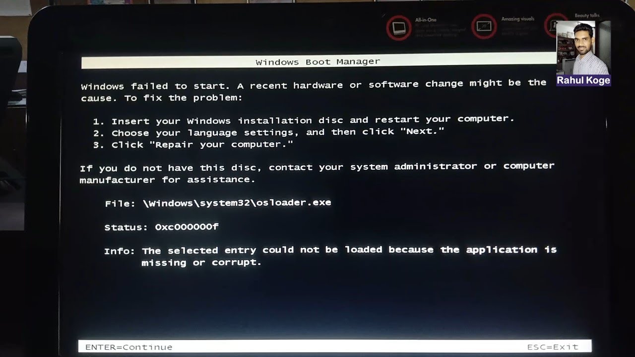 HOW TO FIX This problem Windows Boot manager - YouTube