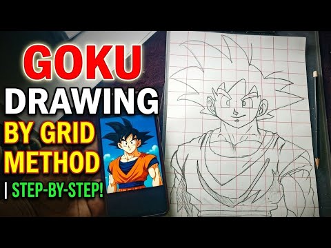 Goku drawing simple grid method ‼️ #animegoku - YouTube