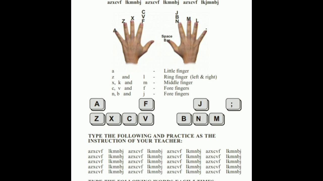 Typewriting basic class steps PART 4 / Typewriting Lessons. - YouTube