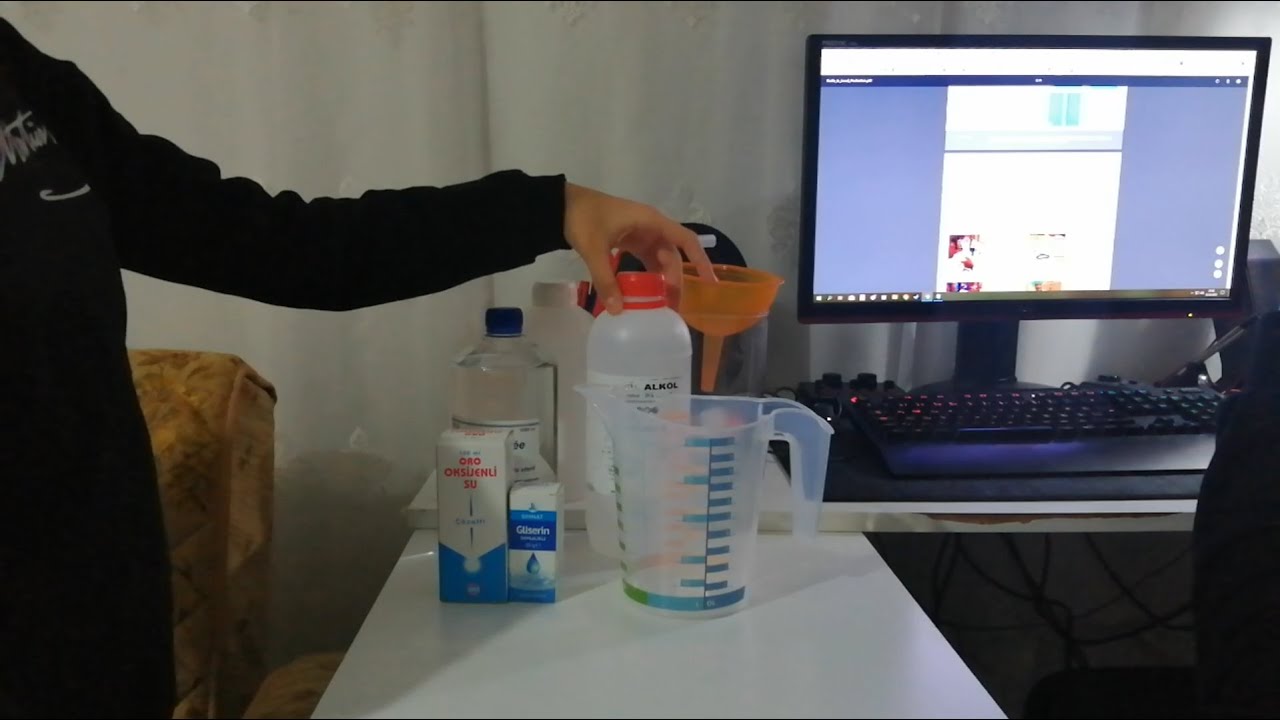 Evde el dezenfektanı yapımı WHO Formülü- (Homemade Hand Sanitizer ...