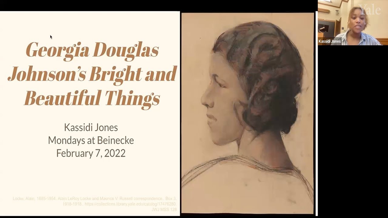 Georgia Douglas Johnson with Kassidi Jones - Mondays at Beinecke ...