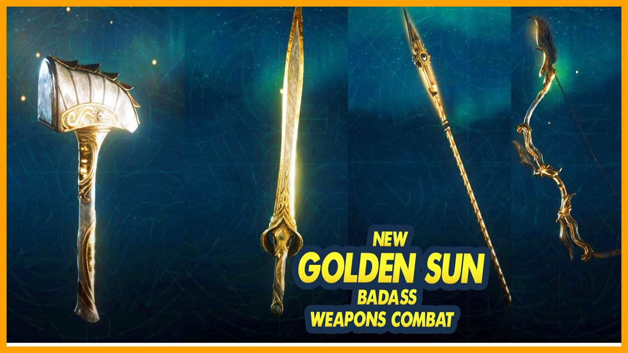 Assassin's Creed Valhalla Golden Sun Badass Weapons Combat [ NO HUD ...