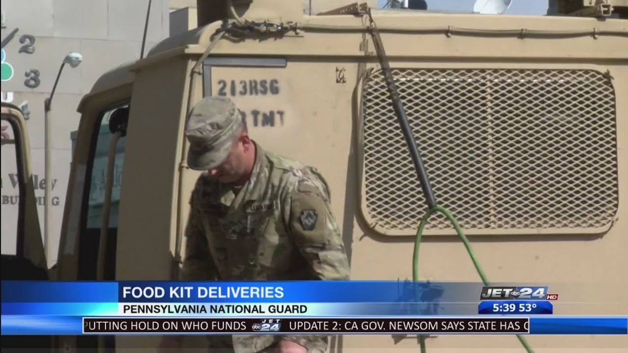 Pennsylvania National Guard delivering food kits in City of Erie - YouTube