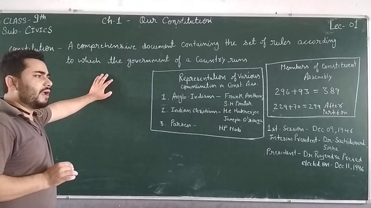 ICSE Class 9th Civics Ch 01 Our Constitution; L 1 - YouTube