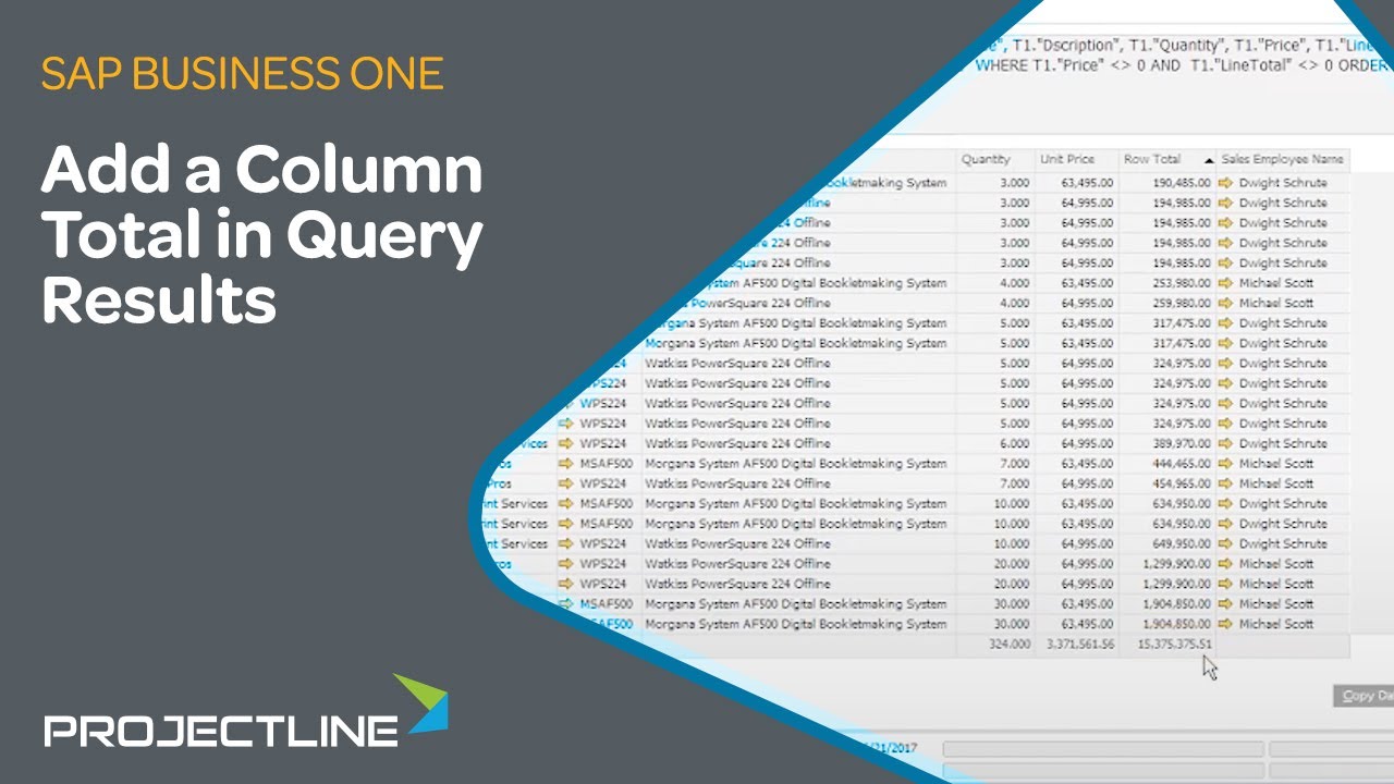 Add a Column Total in Query Results | SAP Business One Tip - YouTube