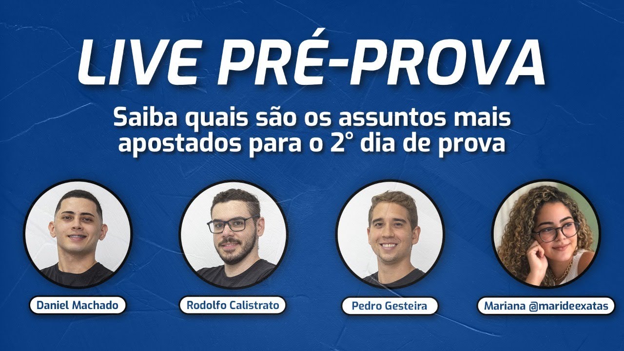 LIVE PRÉ-PROVA DIA 2 - YouTube