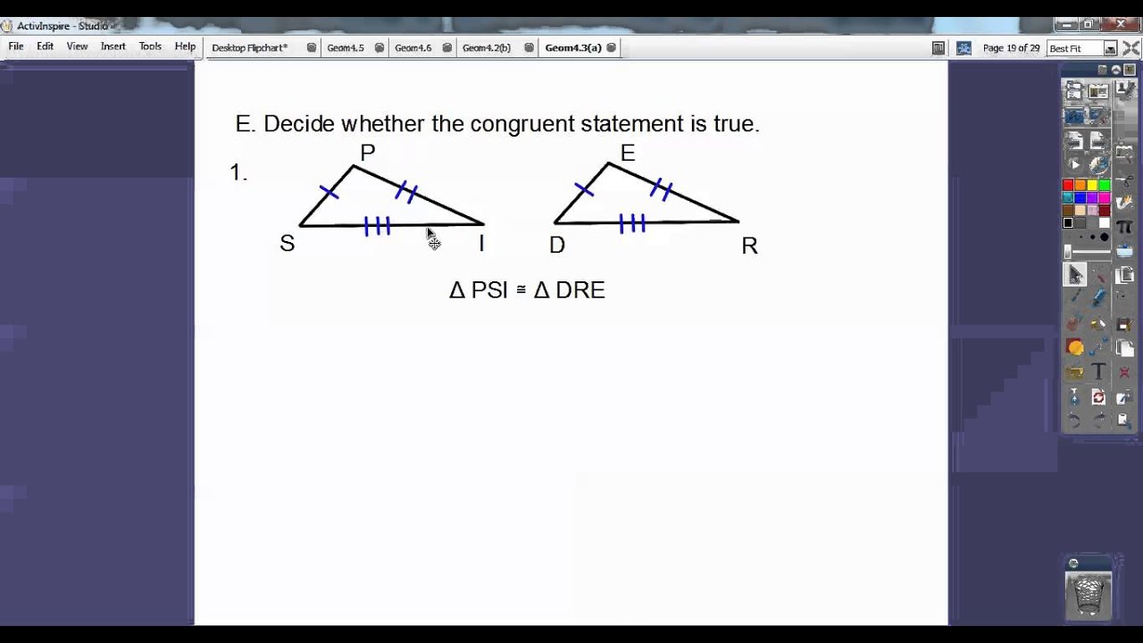 SSS Postulate - Section 4.3 - YouTube