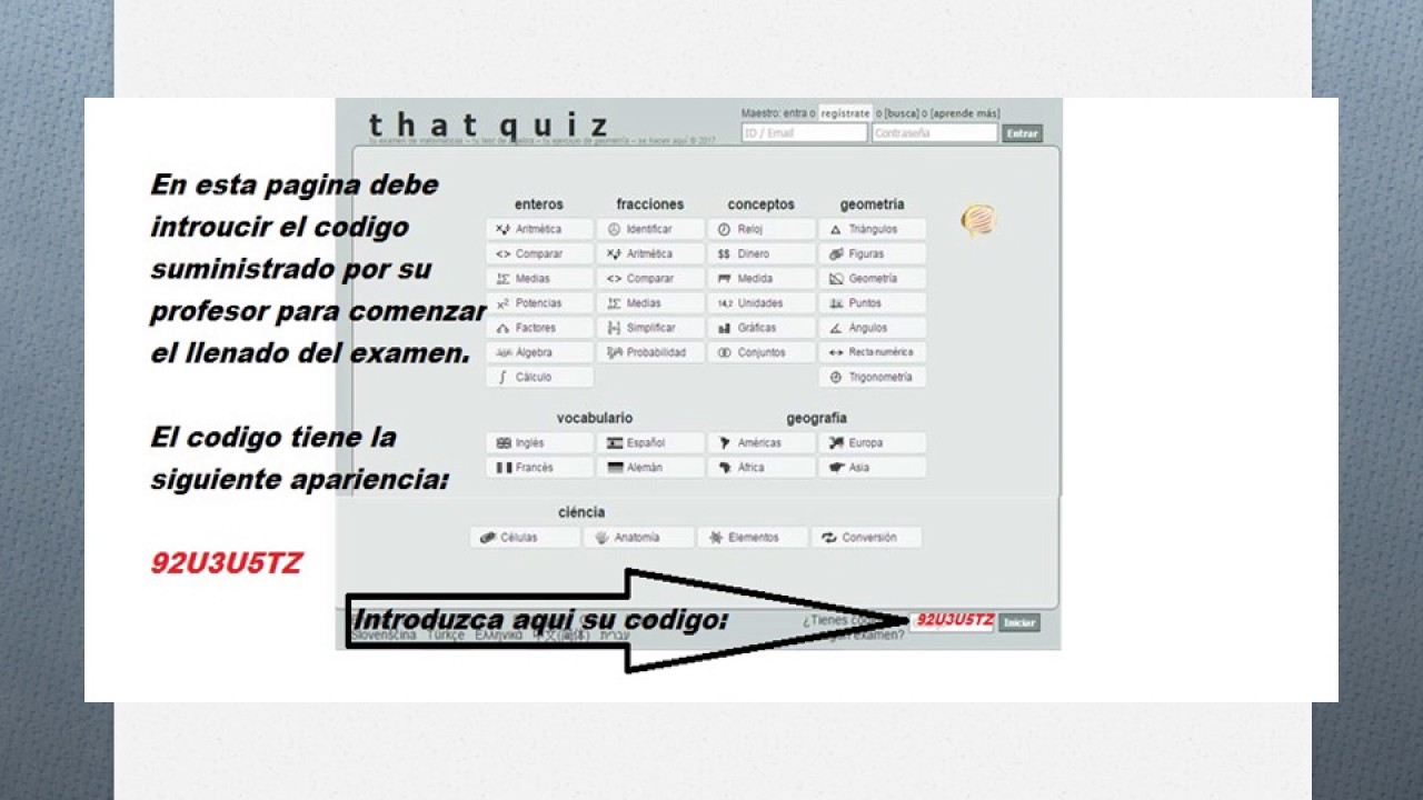 COMO INGRESAR A THATQUIZ - YouTube